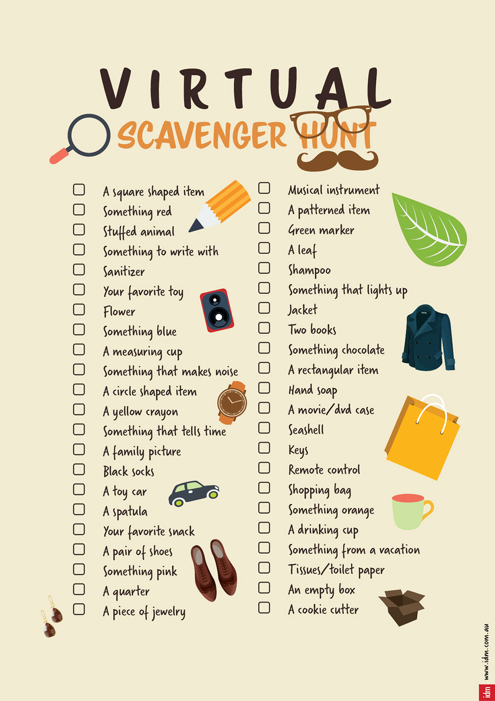 Hospital Scavenger Hunt Template